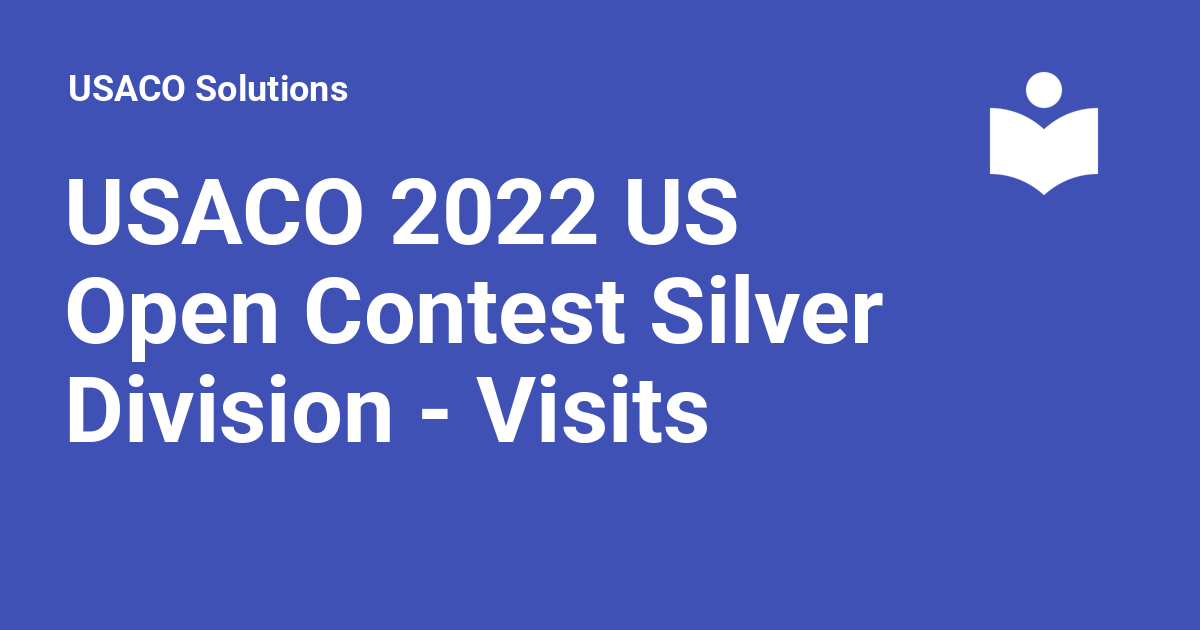 USACO 2022 US Open Contest Silver Division - Visits - USACO Solutions